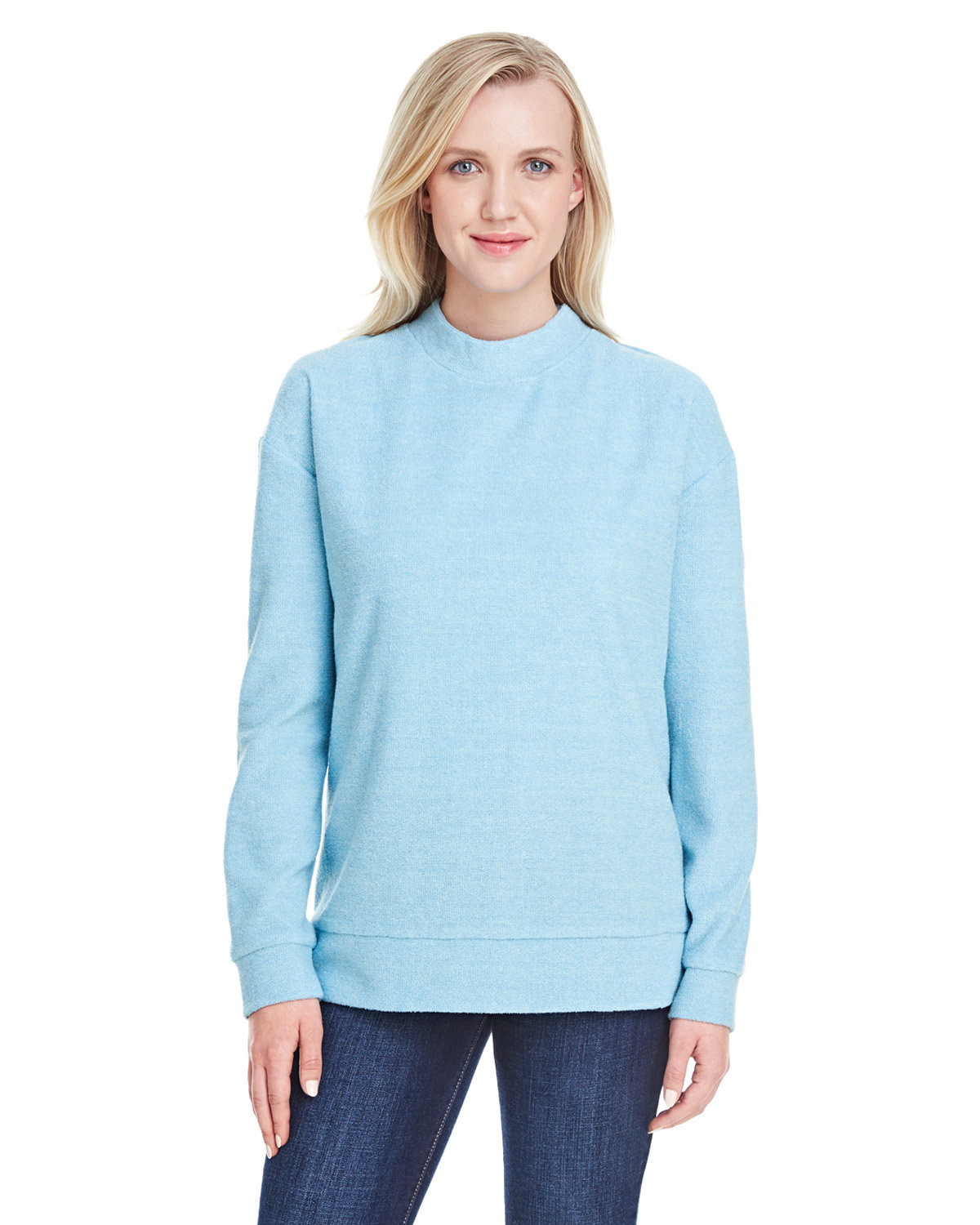 Ladies’ Weekend French Terry Mock Neck Crew – Made in Hawaii